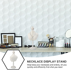 Cabilock Mannequin Pendant Bust Neck Chain Holder Necklace Holder Necklace Jewelry Display Model Bust Stand for Home Dresser Shelves White Choker Bust Necklace Stand Pendant Holder Dainty Necklace