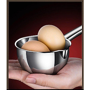 Wholeyhome 400ml Butter Coffee Milk Stainless Steel Warmer Pan,Mini Pot Chocolate Melting with Dual Pour Spout Stainless Steel Pan (400ml/13.6oz)