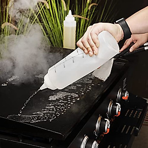 Blackstone 5322 Griddle Kit (6-Piece) Scraper, Heavy Duty BBQ Tongs, Barbecue Metal Hamburger Spatula (2) & Batter Dispenser & Mixer Bottle – Grilling Tools & Accessory, Black