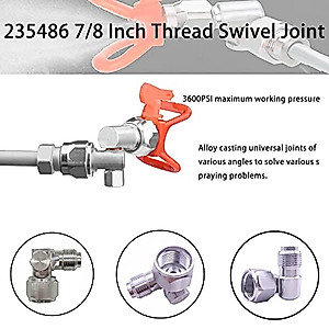 YESHINDA 235486 7/8 Inch Thread 180 Degree Rotation Swivel Joint for Airless Paint Spray Gun Swivel Joint