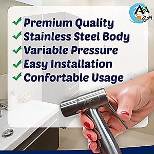 AVAbay Dual Mode Sprayer Head-Bidet Spray w/Chrome Finish - Cloth Diaper Shattaf - Pet Wash (Style 1)