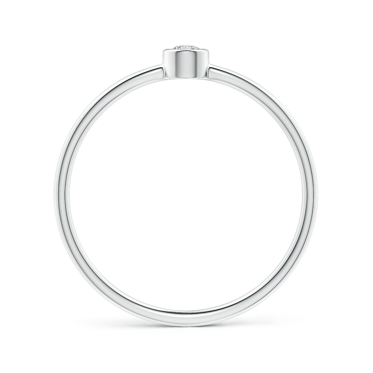 Pure Ignis April Birthstone- Solitaire H SI2 Lab Created Round Diamond Stackable Ring in 14k White Gold (Ring Size 6)