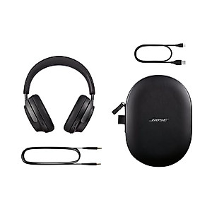 Bose QuietComfort Ultra Wireless Noise Cancelling Headphones with Spatial Audio, Over-the-Ear Headphones with Mic, Up to 24 Hours of Battery Life, Black