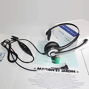 Phone Headset 2.5mm with Microphone Noise Cancelling & Volume Controls, Telephone Headphone Compatible with Panasonic Dect 6.0 Phones, Comfort-Fit Telephone Headset for AT&T Vtech Cordless Phones