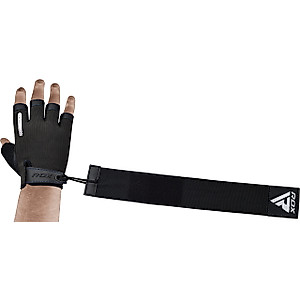 RDX Weight Lifting Gloves, Additional Stretchable Long Wrist Support, Full Palm Grip, Men Women Fitness HIIT Workout, Bodybuilding Powerlifting Strength Training Cycling Exercise Home Gym Equipment