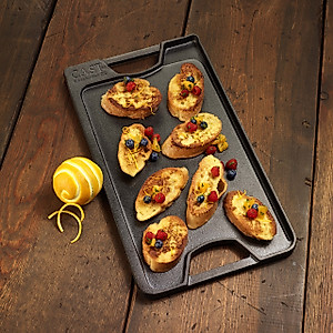 Calphalon 1873980 Pre-Seasoned Cast Iron Grill/Griddle Combo, Black