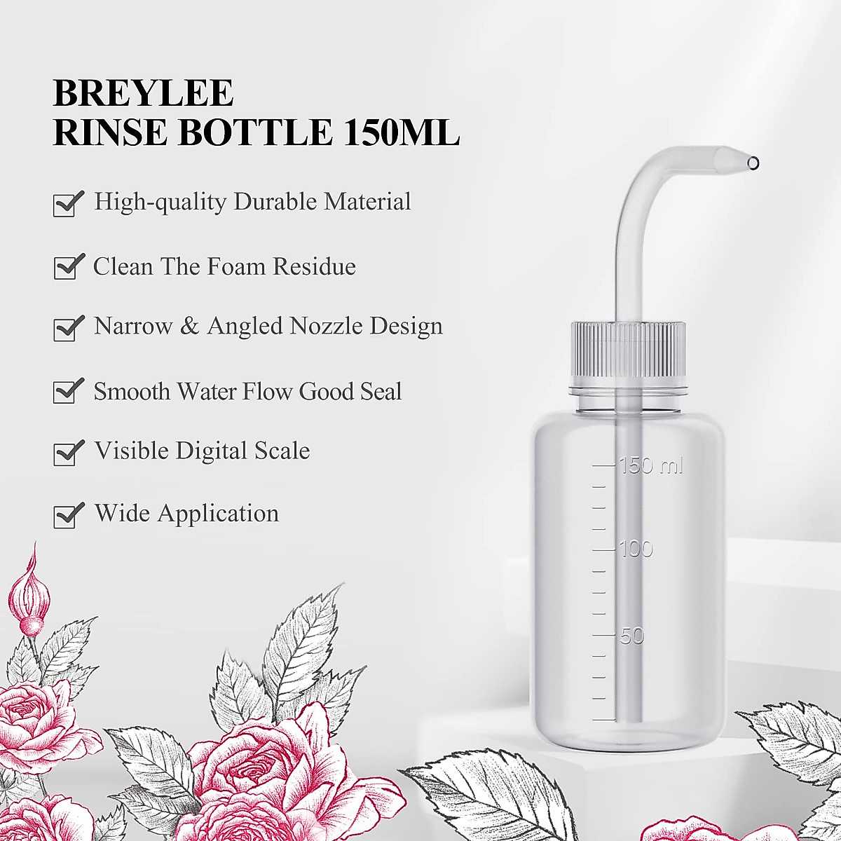 BREYLEE Shampoo for Lash Extensions, 60ml+Rinse Bottle+Brushes, Eyelash Extension Cleanser, Lash Wash Bath, Lash Cleaner, Paraben & Sulfate Free for Salon and Home Use