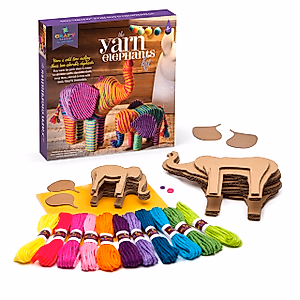 Craft-tastic — Yarn Elephants Kit — Craft Kit Makes 2 Yarn-Wrapped Elephants — for Ages 8+
