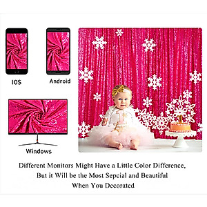Fuchsia 2FTx7FT 1PC Photo Booth Wedding Props-Sequin Fabric Backdrops Sweets for Weddings Party Curtains Decorations-60x215CM 1 Panel Hot Pink Curtain