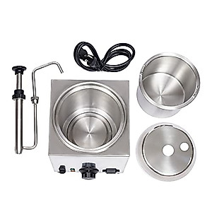 2.6 Qt Nacho Cheese Dispenser, Electric Warmer Pump Melter Tank 110V 800W Heater Tank Stainless Steel Machine for Salad Jam Seasoning Sauce Hot Fudge Cheese Caramel