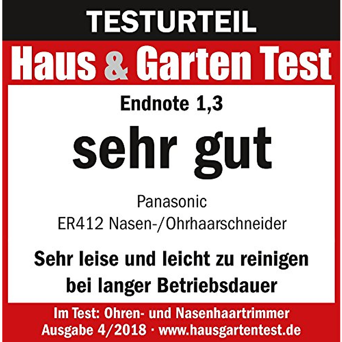 Panasonic ER-412 Water Washable Nose/Ear Hair Trimmer Black