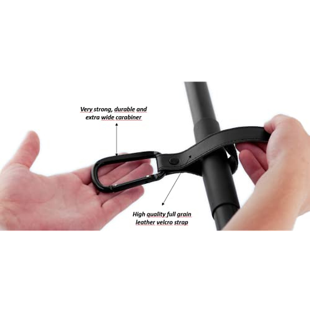 Brute Strength - Leather Stroller Hooks - Cognac 2X - Full Grain Leather - Mommy Hook - Stroller Clip - Bag Hook - Straps with Hooks - Carabiner Hook Clips