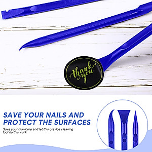 9 Pieces Plastic Scraper Tool Scratch Free Plastic Scraper Cleaning Pen-Shaped Scraper Tool Stiff Multipurpose Label Scraper for Tight Spaces, Kitchen, Crevices, Food, Paint (Blue)