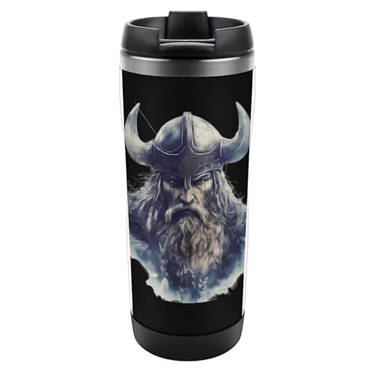 Valhalla-Viking Norse Mythology God Travel Coffee Mug Reusable Insulated Drinking Cup with Lid for Home Outdoor Works 13 Oz