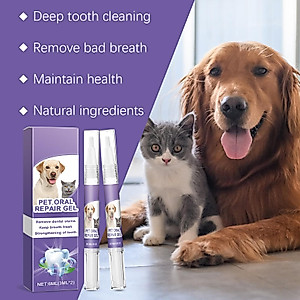 Pet Oral Repair Gel, Pet Oral Restorative White Gel, Eliminate Breath, Targets Tartars, Without Brushing, Pet Teeth Whitening, Pet Breath Freshener Gel Care Cleaner (2Pcs)