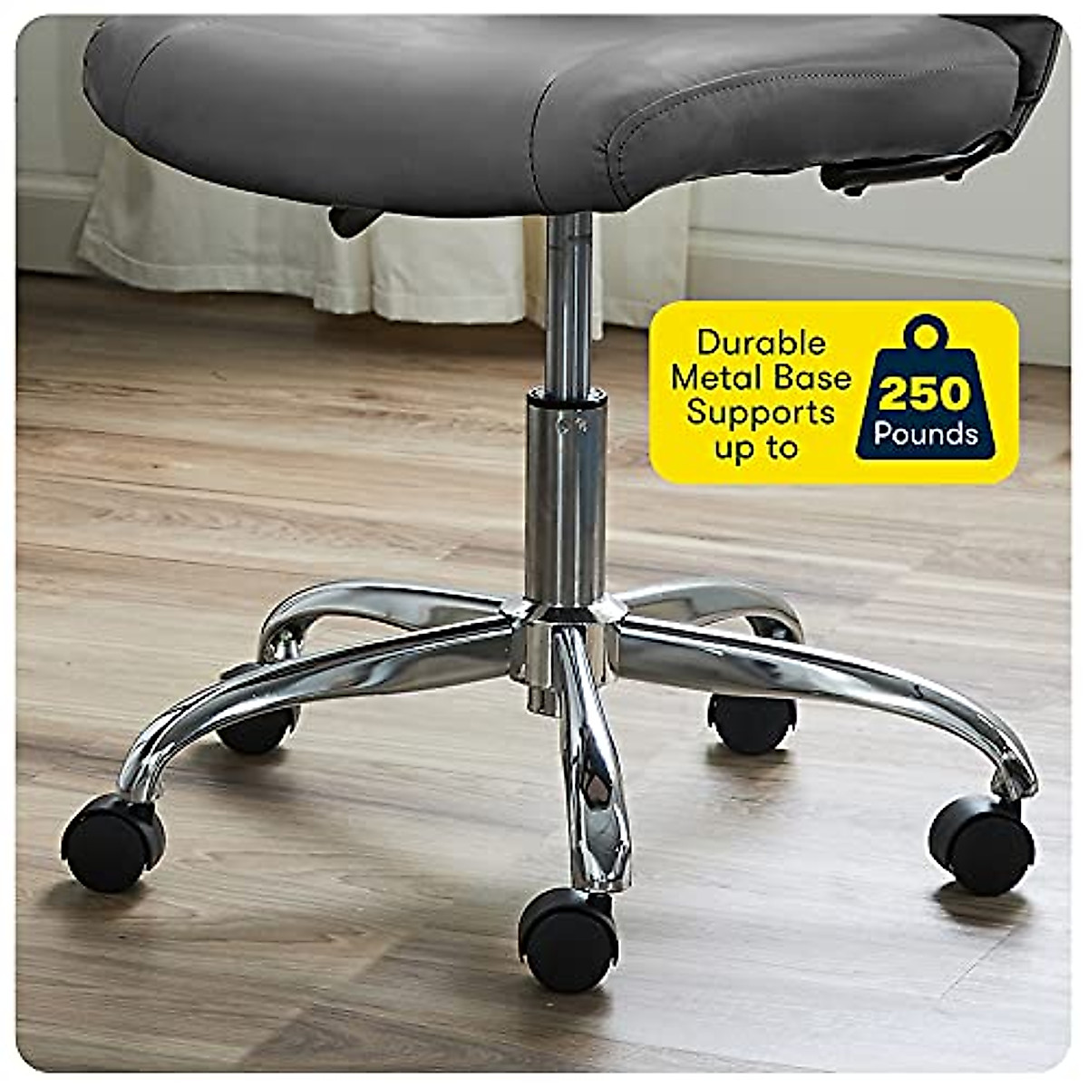 Serta Essentials Computer Chair, Productivity Gray Faux Leather and Mesh