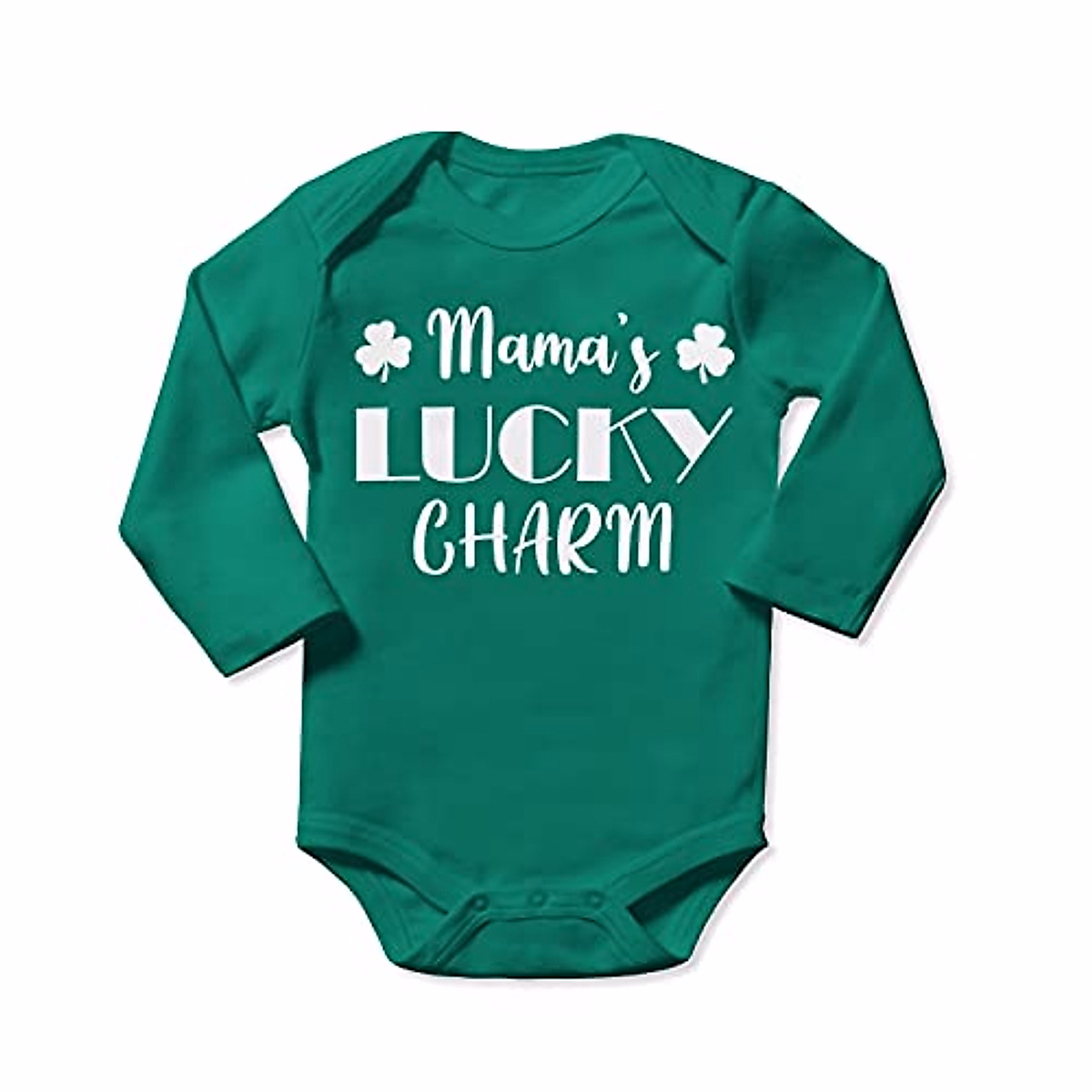 Luxxology Mama's Lucky Charm Baby Onesie Longsleeve, Kelly 18M