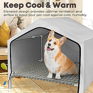 Indoor Cat House，Elevated Cat Bed with Canopy,Outdoor Water Proof Pet Tent, Chew Proof Cat Condo,for Medium Cats/Dogs,Suitable for Indoor &Outdoor