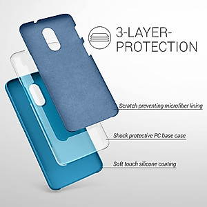 kwmobile Case Compatible with OnePlus 6T Case - TPU Silicone Phone Cover with Soft Finish - Caribbean Blue