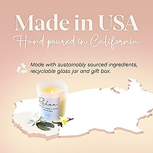 MISO Living - Relax Scented Candles, Aromatherapy Candle, Wood Wicked Candles With 55+ Burn Time, Vanilla, 8.5 Oz