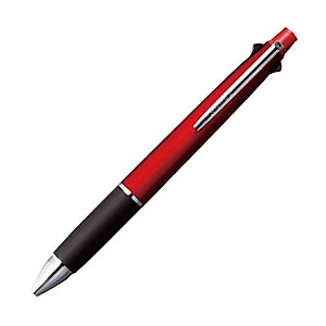 uni JETSTREAM 4&1 Red, Green, Blue, and Black 0.7mm Ballpoint Multi Pen + 0.5mm Mechanical Pencil + 4 SXR-80-07 Ink Refills (Red)