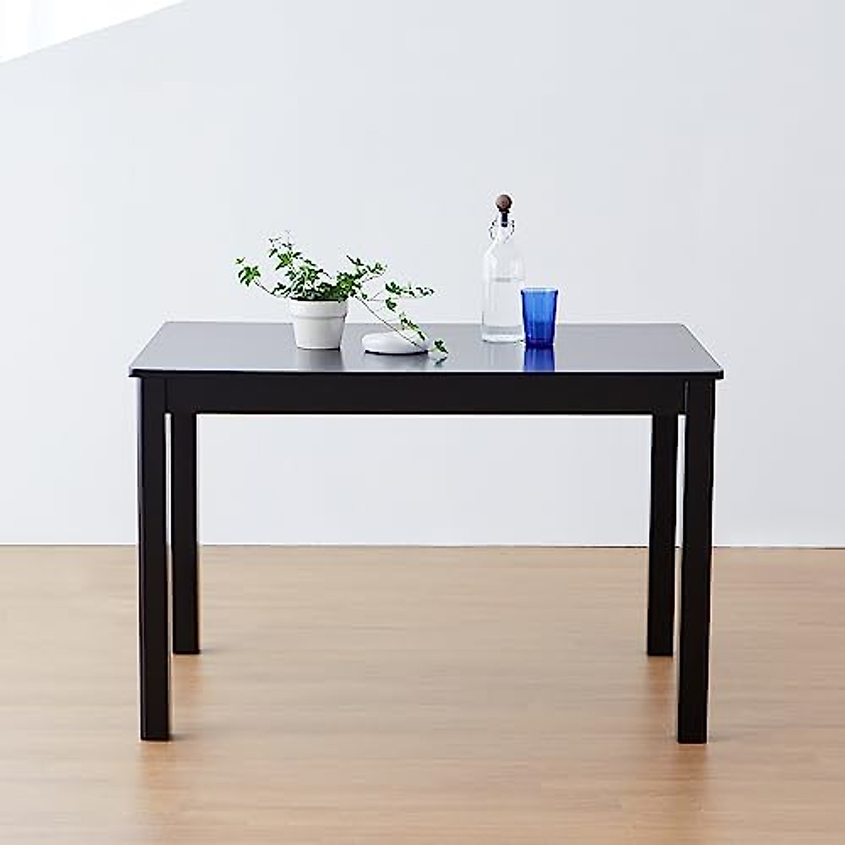 Livinia Cabin 45.3" Wooden Dining Table/Small Rectangular Modern Farmhouse Solid Wood Kitchen Table Desk (Black)