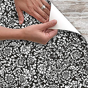 Con-Tact Brand Creative Covering Self-Adhesive Vinyl Drawer and Shelf Liner, 18" x 20', Mirabella Black & White