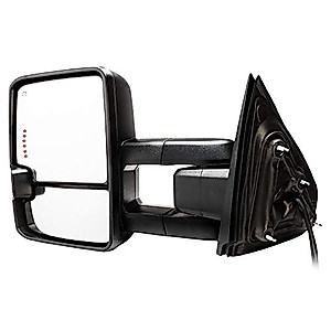 MOTOOS Towing Mirrors Replacement for 2015 2016 2017 2018 Chevy Silverado GMC Sierra 1500 2500 HD 3500 HD Power Heated Manual Telescoping LED Turn Signal Driver Passenger Side Tow Mirrors Pair