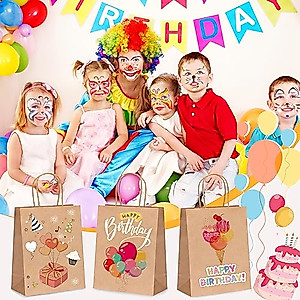 Moretoes 75pcs Paper Bags with Handles, 8x4x10 Inch Medium Sizes Gift Bags Bulk, Brown Paper Bags for Small Business, Shopping Bags, Retail Bags, Party Bags, Favor Bags