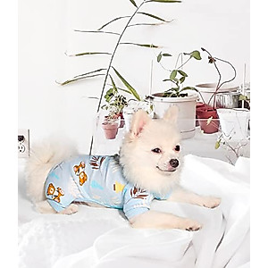 Topkins Dog Pajamas, Breathable Dog Pjs 4 Legs Dog Shirts, Soft Puppy Pajamas for Small Medium Sized Dogs (2 Pieces)