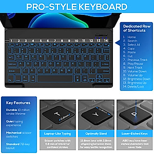 iPad 9th Generation Case with Keyboard, Slim Leather Folio Smart Cover for iPad 2021 9th & 8th & 7th & Air 3rd Gen 7 Color Backlit Keyboard with Pencil Holder, iPad 10.2 2021 & Air 10.5 Compatible