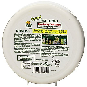 Citrus Magic Pet Odor Absorbing Solid Air Freshener for Home, Air Purifier, Fresh Citrus, Must have Pet Supplies, 8 Oz (Pack of 3)