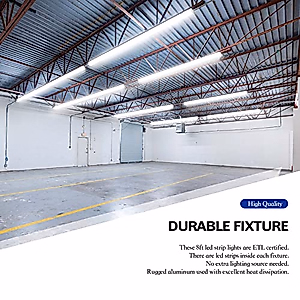 ANTLUX 110W LED Shop Light 8FT Linear Strip Lights Linkable, 12000 Lumens, 5000K, 8 Foot Garage Lights, Surface Mount and Hanging Ceiling Lighting Fixture, 2 Pack