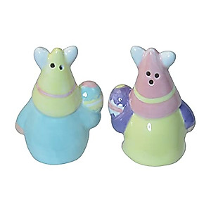Transpac TS00108 Dolomite Salt and Pepper Shakers, Easter Bunny Gnomes