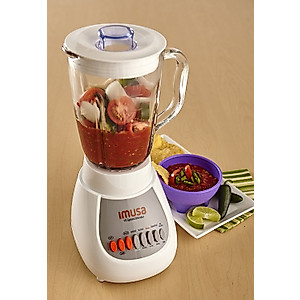 IMUSA USA GAU-80313W 10-Speed Countertop Blender with 42 oz Glass Jar, White
