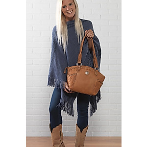 American West Leather Harvest Moon Ladies Zip-Top Bucket Tote