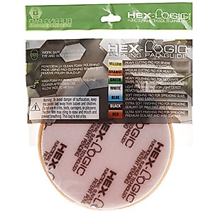 Chemical Guys BUFX_102HEX6 BUFX_102_HEX6 Hex-Logic Medium-Heavy Cutting Pad, Orange (6.5 Inch Pad made for 6 Inch backing plates), 1 Pad Included