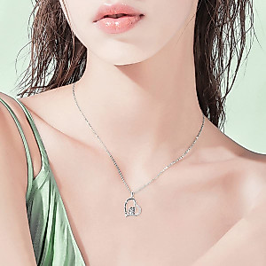 MEIDERBO Cow Necklace 925 Sterling Silver I Love You Forever Heart Cow Pendant Necklace Cow Jewelry Gifts for Women Cow Lovers