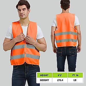 SIFE Stay Safe and Visible with our 10-Pack of Reflective Safety Vests - Unisex Design