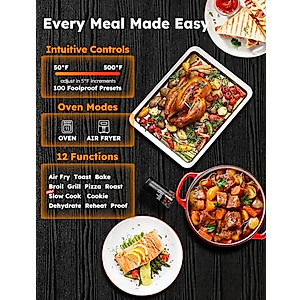 Nuwave Bravo Pro Smart Toaster Oven Countertop, True Air Fryer Combo w/Improved 100% Convection, 35% Crispier, 112 Presets, Customizable Pizza Zones, Integrated Probe, PFAS Free, 30QT, Stainless Steel