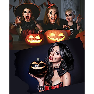 ABONDEVER Quinn Puddin Choker Halloween Set Adjustable Punk Leather Letter Collar Necklace Tattoo Stickers Rivets Spike Bracelet Halloween Harley Cosplay Accessories for Women (Black-B)