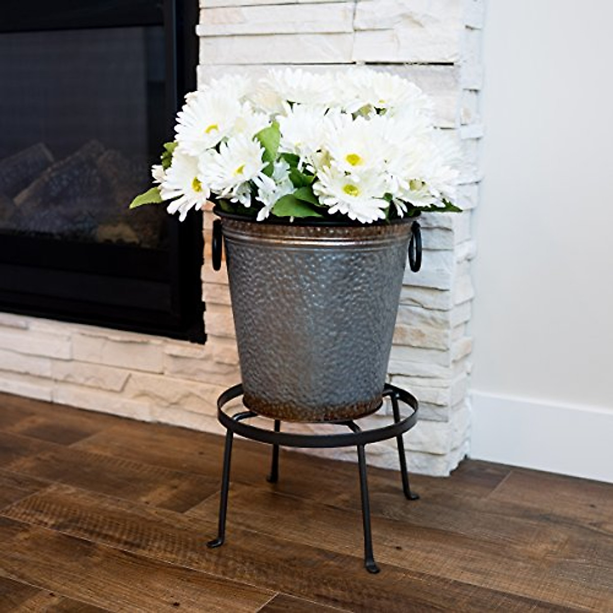 Achla Designs FB-30 Argyle Wrought Iron Plant Stand, 8-inch H, Graphite