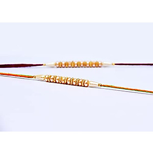AVN GROUP Set Of 2 Rakhi for Brother/ Bhaiya Gold Plated Rakhi for Brother || Colorful Beads Rakhi Bracelets | Rakhi for 12 X 0.5 inch X 0.5 inch