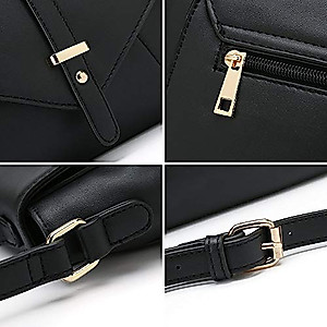 Ladies Designer Purses Cross Body Handbags Trendy Bags for Women Shoulder Bags (Black)