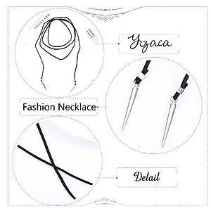 Sakytal Boho Long Choker Necklace Black Wrap Hippie Necklaces Chain Velvet Necklace Jewelry for Women