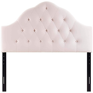 Modway Sovereign Queen Diamond Tufted Performance Velvet Headboard, Pink