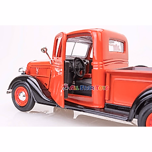 1937 Ford Pick Up Truck, Red With Black - Showcasts 73233 - 1/24 Scale Diecast Model Car by Motor Max