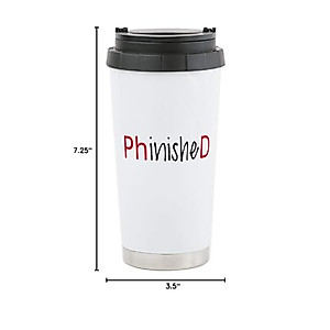 CafePress Phinished, Phd Graduate Travel Mug 20 oz. Insulated Stainless Steel Coffee Tumbler
