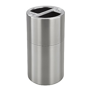 Safco Products 9931SS Dual Bin Recycling and Trash Can, 30 Gallon Total, Two Separate Liners, Decals Included, Silver