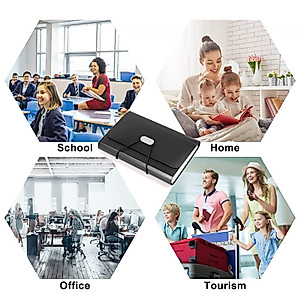 2 Pack 13 Pockets Accordion File Organizer, A6 Letter Size, 7x4.3 Inch, Expanding Receipt Invoice Coupon Folder, Mini Money Card Wallet Holder, Small File Paper Document for Home Office School